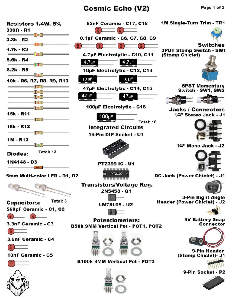 Cosmic Echo – Stomp Wizard Assembly Instructions – Synthrotek