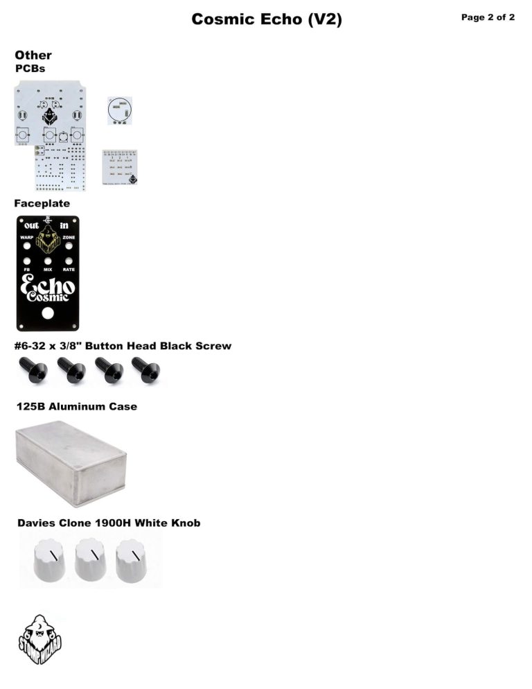 Cosmic Echo – Stomp Wizard Assembly Instructions – Synthrotek